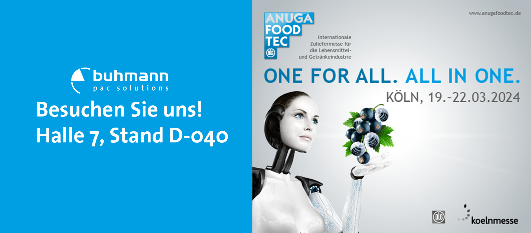 Besuchen Sie uns auf der ANUGA Food Tec 2024 Köln
